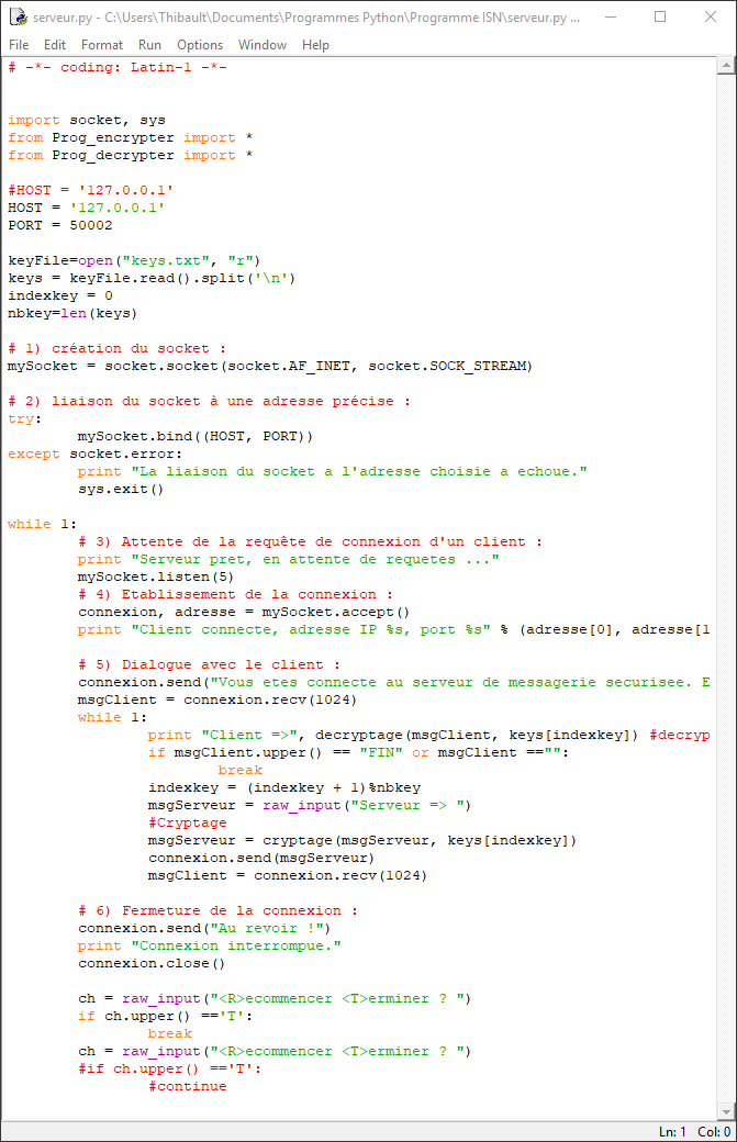 Messagerie Python avec interface Tkinter par thibaultdutour - page 1 - OpenClassrooms
